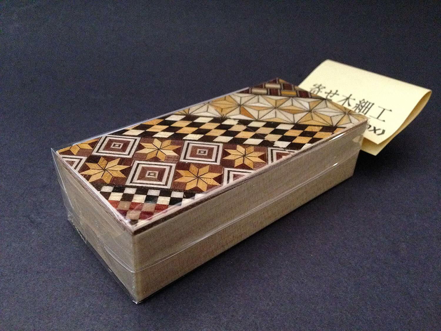 Japanese Yosegi Puzzle Box Magic Coin Wooden Trick Box Hand Craft Made ...