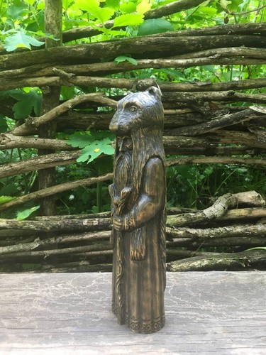 Veles Statue Slavic God Wooden Carved Figure Wood Handmade Decor Height ...