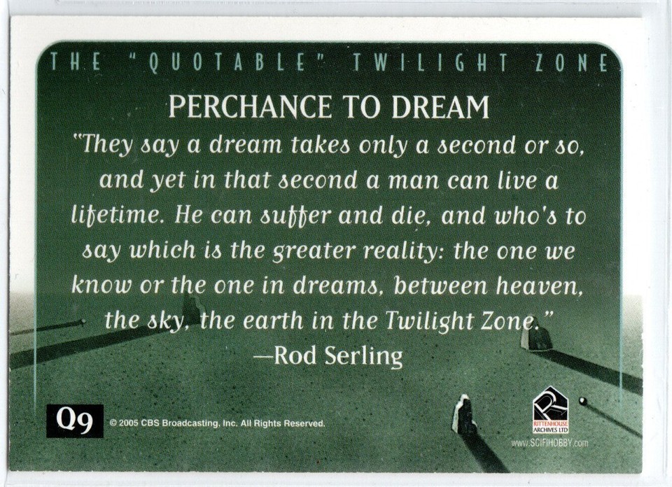 TWILIGHT ZONE SERIES 4 SCIENCE & SUPERSTITION QUOTABLE INSERT Q9 ...
