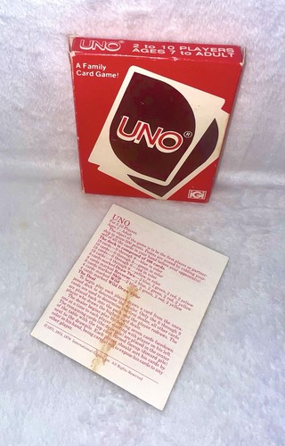 Vintage 1979 UNO Card Game Complete Deck with Box & Instructions 108 Cards | eBay