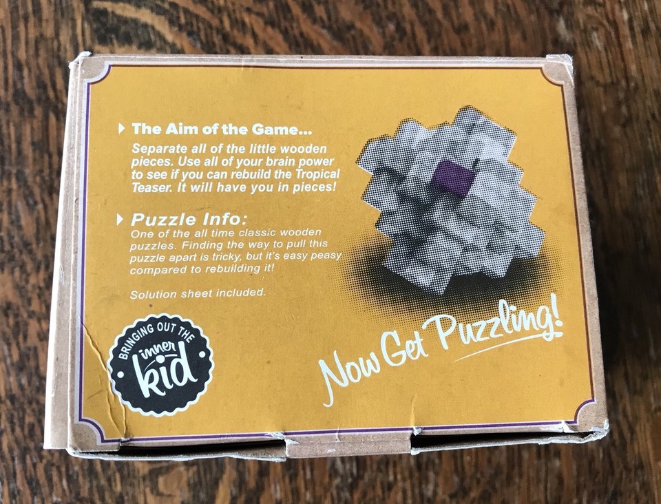 Bamboozle Tropical Teaser, bamboo wooden brain teaser puzzle | eBay UK