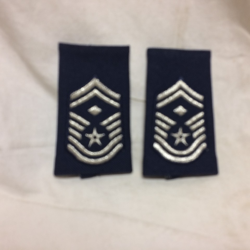 Military Uniform Shoulder Epaulet pair (2) Air Force Chief Master ...