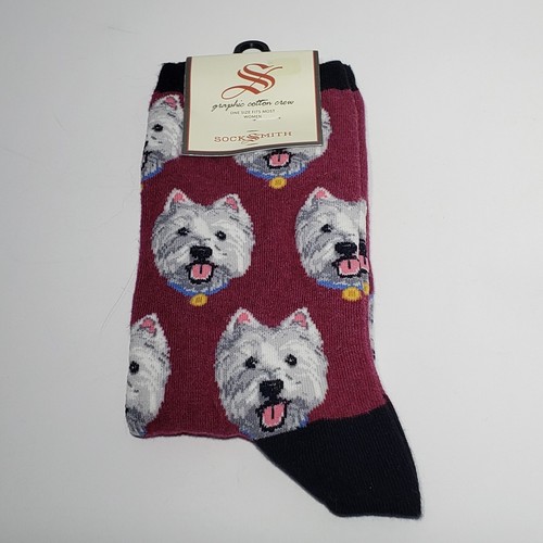 Westies Berry Heather Terrier Dog Womens Crew Socks SockSmith WNC1903 ...