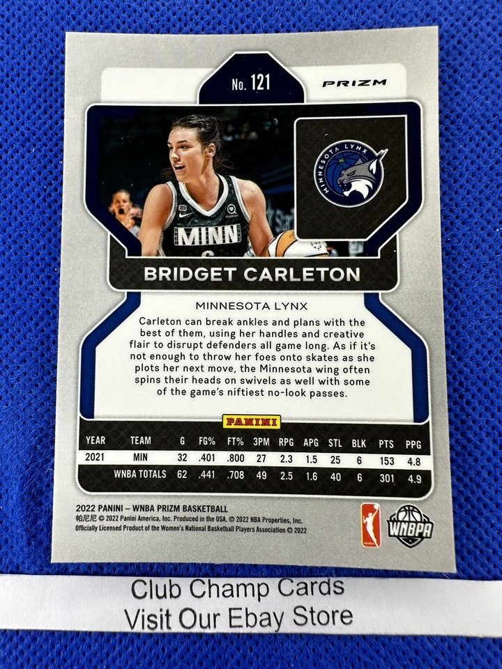 2022 #121 Bridget Carleton WNBA Panini Prizm Basketball Green Ice Prizm ...