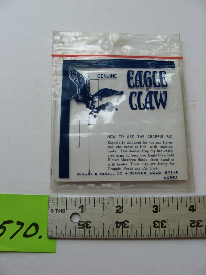 570) 2 Packs/ Vintage Genuine Crappie Leader Rigs Size 2/0 30 lb. test ...