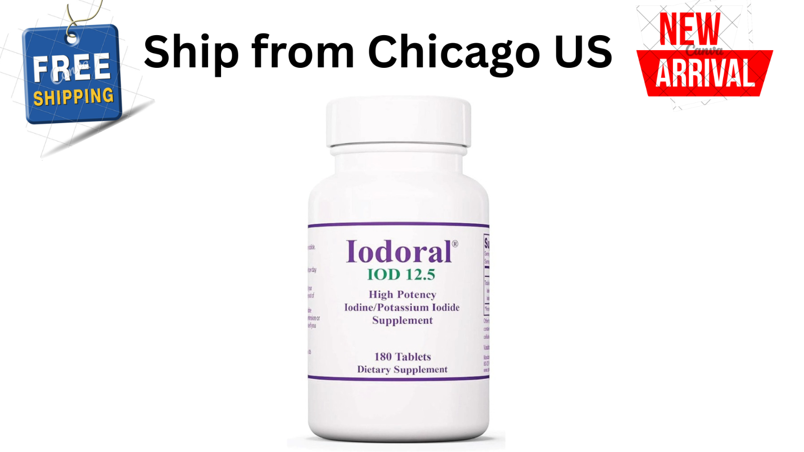 Iodoral IOD-12.5 by Optimox High Potency Iodine Support Supplement 180 ...