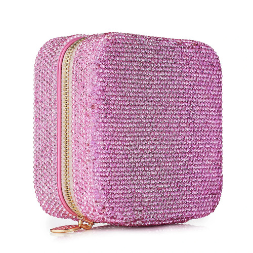 Jewellery Box Travel Case Studded Rhinestone Valentine Mothers Day NO ...