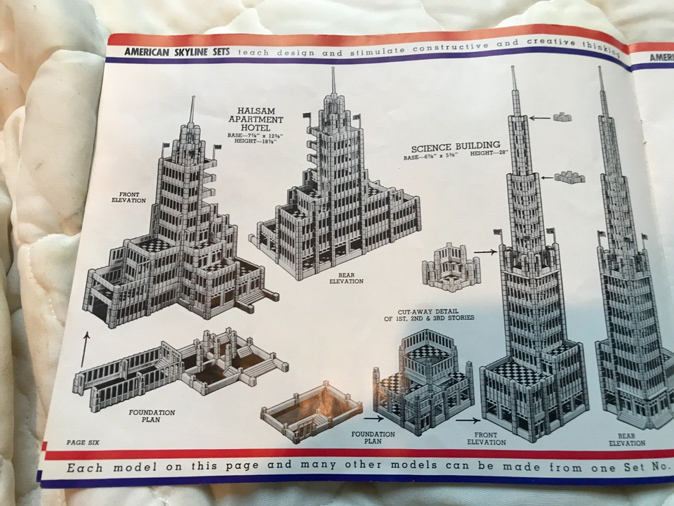 Vintage 1950s Elgo Plastics American Skyline Construction Set ...