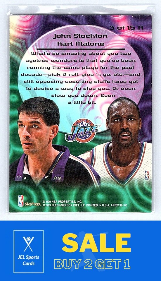 1999 SkyBox Apex #3A John Stockton / Karl Malone | eBay
