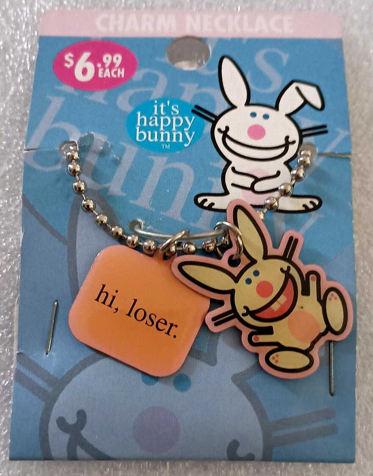 Vintage Happy Bunny "Hi, Loser" Necklace 2006 NOS New MOC | eBay
