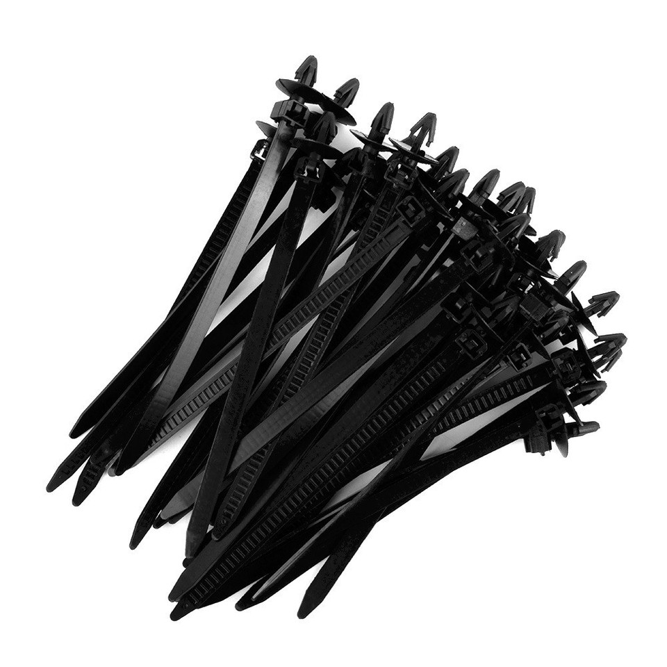 Wire Cable Ties 30pcs Ties Retainer Self-Locking Black Clip Clamp 14cm ...