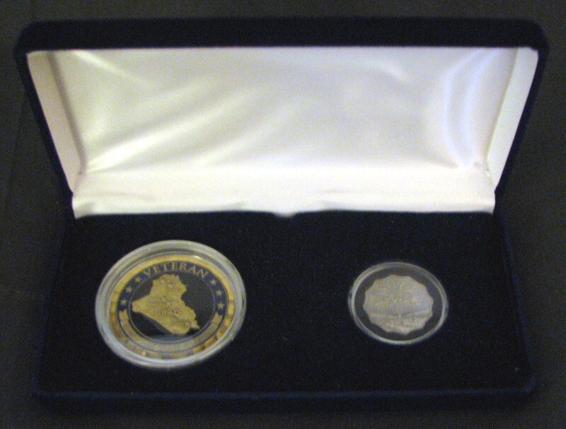 IRAQI FREEDOM VETERAN BOXED 2-COIN SET WITH IRAQI COIN BY PRODUCTS FOR ...