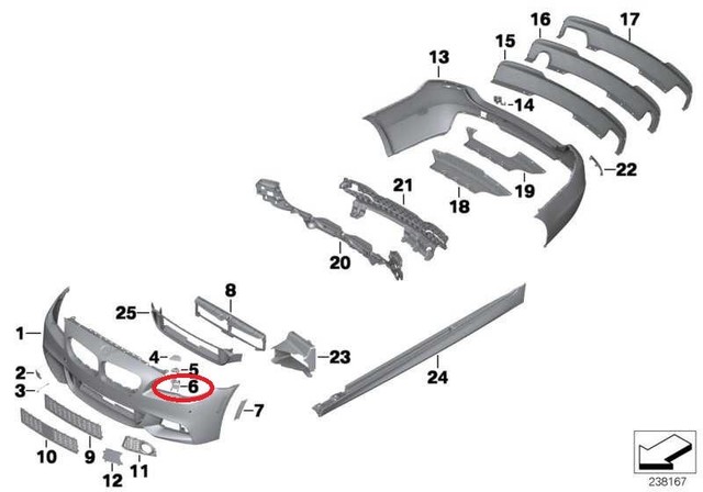 Genuine BMW F10 F11 M Headlight Washer Cover Lever Right 51118048020 ...