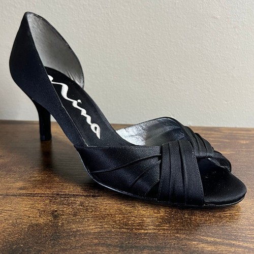 Nina Culver Dress Pumps 6.5 Kitten Heel Peep Toe Special Occasion D ...