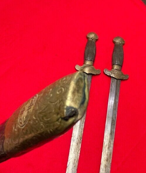 EARLY RARE PRE WW2 CHINESE DOUBLE BUTTERFLY SWORD w SCABBARD | eBay