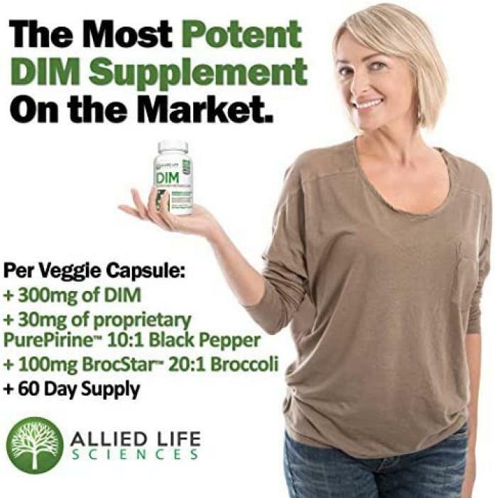 DIM Supplement 300 mg Diindolylmethane Testosterone Estrogen Balance ...