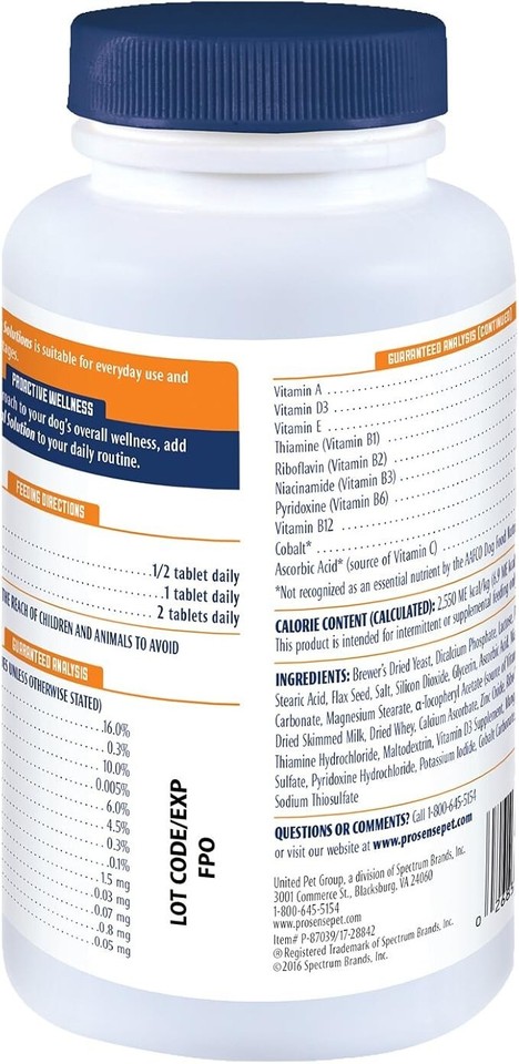 Dog Prosense Vitamin Solutions 90 Count, Chewable Tablets for Dogs ...