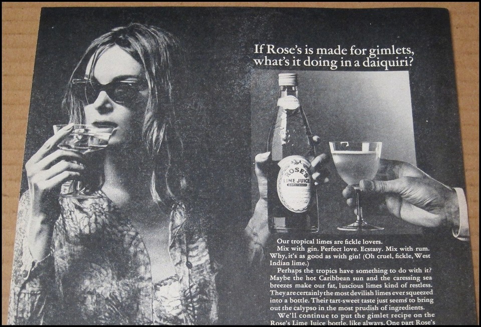1967 Rose's Lime Juice Print Ad Advertisement Vintage Sexy Woman ...