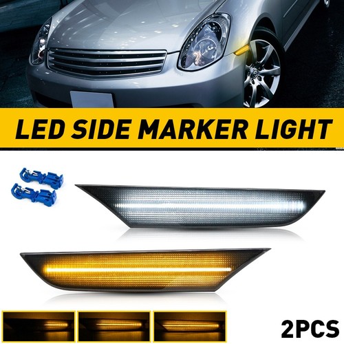 Fit For 2003-2006 Infiniti Sedan G35 Base 4DR Black Side Marker Lights ...