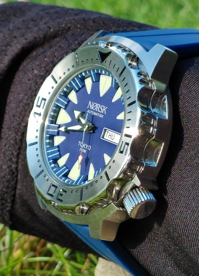 Automatic Sea Monster Watch, Norsk, Diver, Seiko NH36a movement Tokyo ...