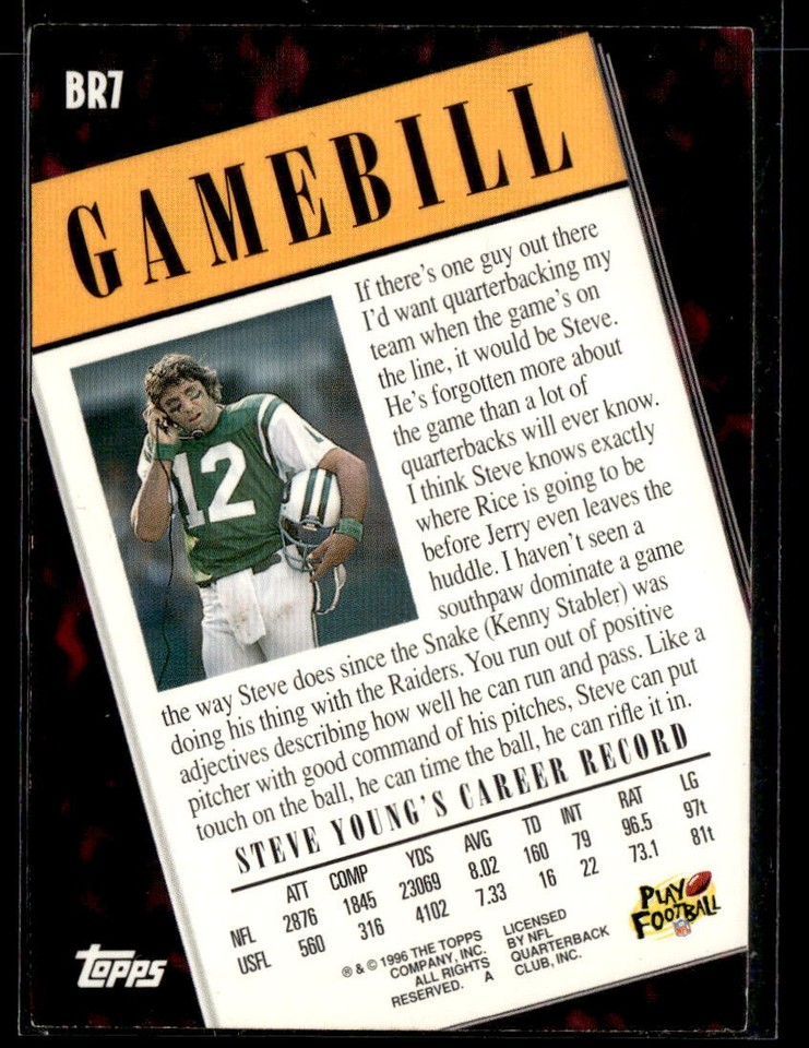 1996 Topps #BR7 Steve Young Football | eBay