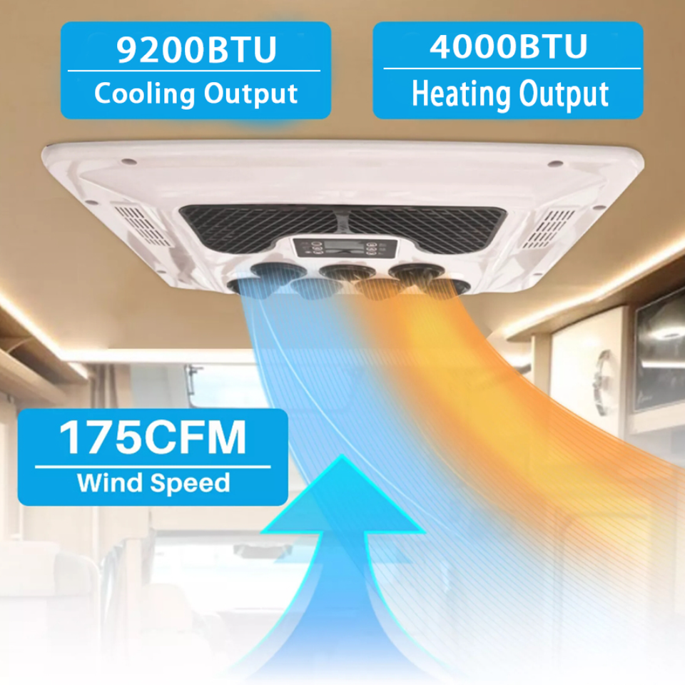 12V RV Rooftop Air Conditioner Cool&Heat AC Kit For Caravan Truck Bus ...