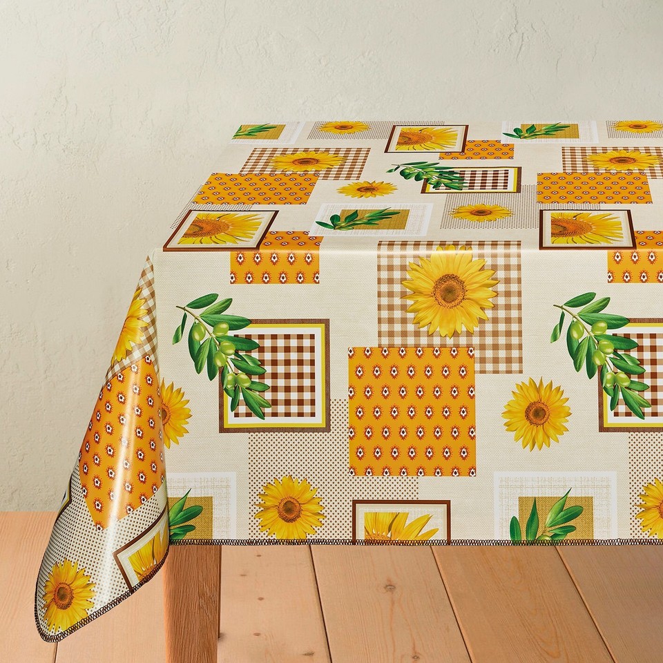 Wipe Clean Tablecloth Round Circle PVC Vinyl Oilcloth Table Cover ...