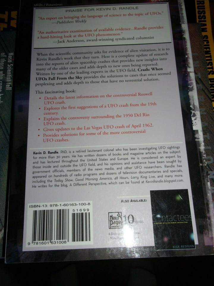 WHEN UFOs FALL FROM THE SKY - KEVIN D. RANDLE, PHD - SOFTCOVER BOOK! | eBay