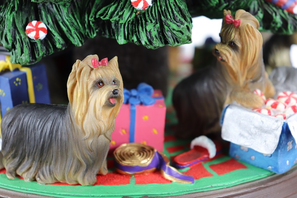 Danbury Mint Yorkie Yorkshire Terrier Dog Christmas Tree Lighted ...