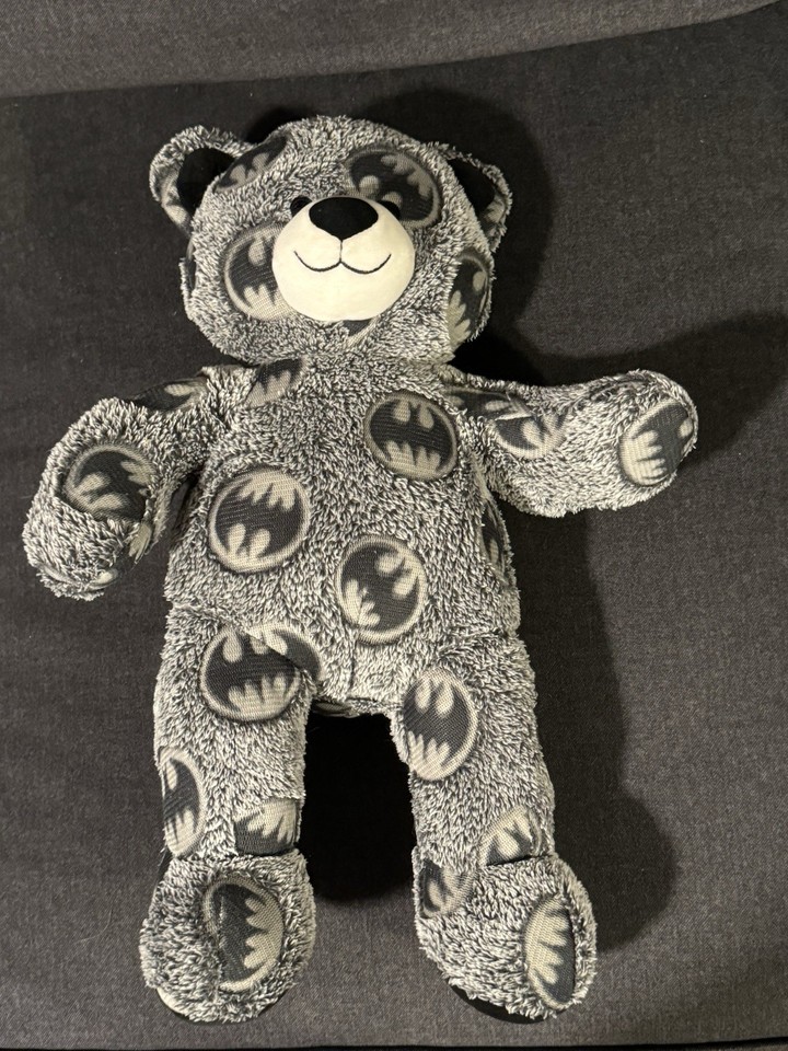DC Comics Batman Build A Bear 18” Retired Plush Logo BABW Gray Black ...