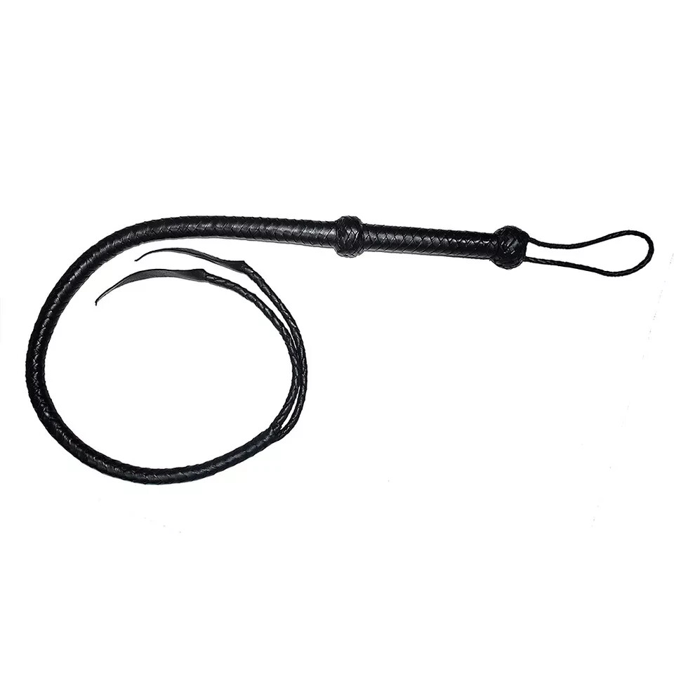 Real Leather Bullwhip 04 Feet Long 12 Plait Weaving Bull Whip Heavy ...