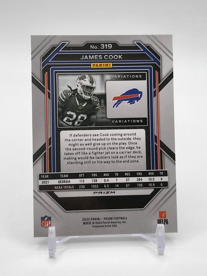 James Cook ROOKIE CARD Negative Prizm VARIATION 2022 Panini Prizm #319 ...