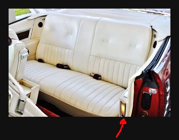 1970's Cadillac Eldorado Convertible Rear Seat Courtesy Light Pigtail ...