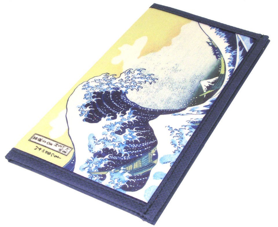 SET of 2 Japanese Rice Paper Wallets Two-Fold Wave & Fuji Mountain Made ...