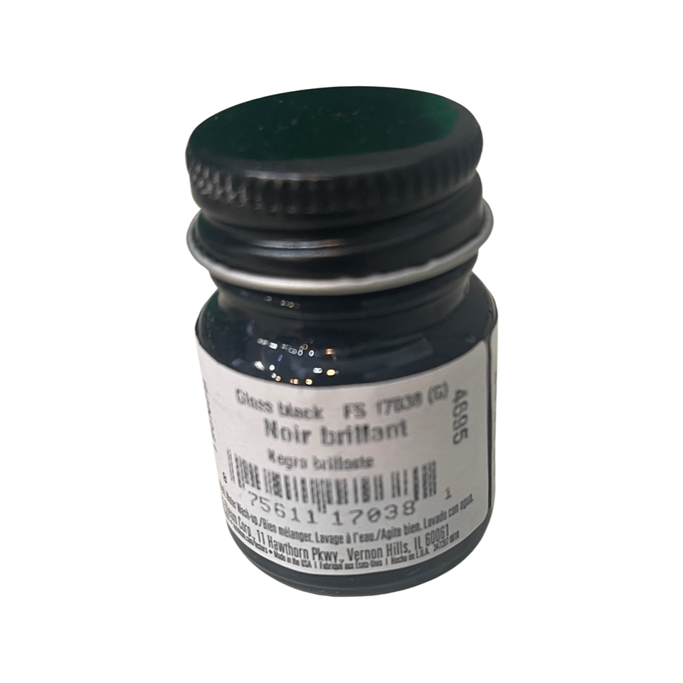 Testors Model Master FS 17038 (G) "GLOSS BLACK" 1/2 oz. ACRYLIC PAINT ...