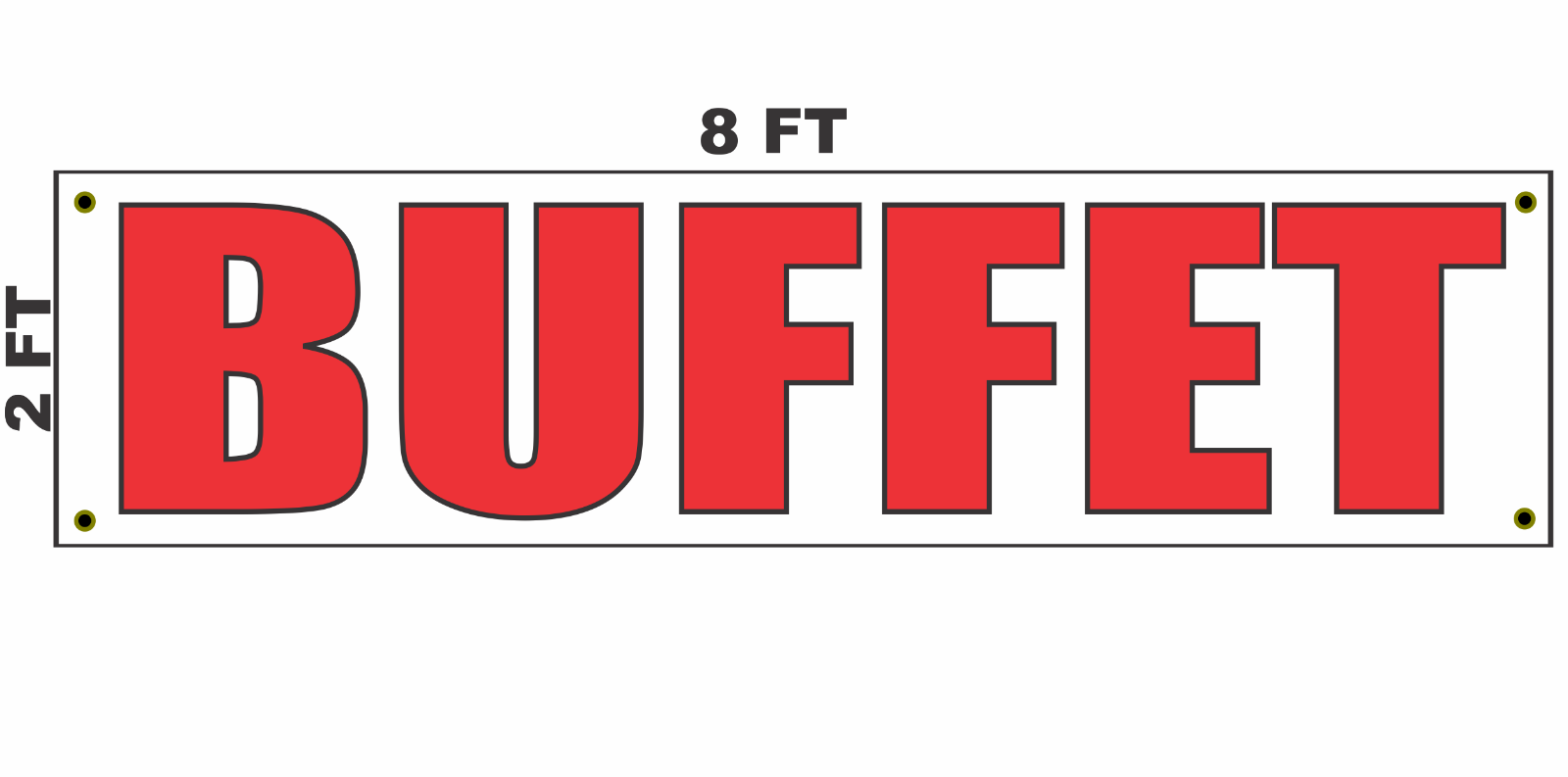 BUFFET Banner Sign 2x8 for Restaurant Pizza Chinese | eBay