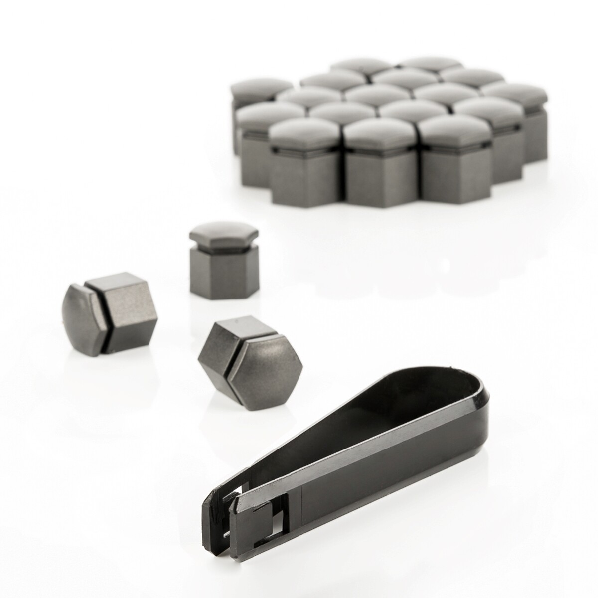 20x Radschraubenkappen Abdeckkappen Radmuttern Set 17 mm grau für SEAT ...