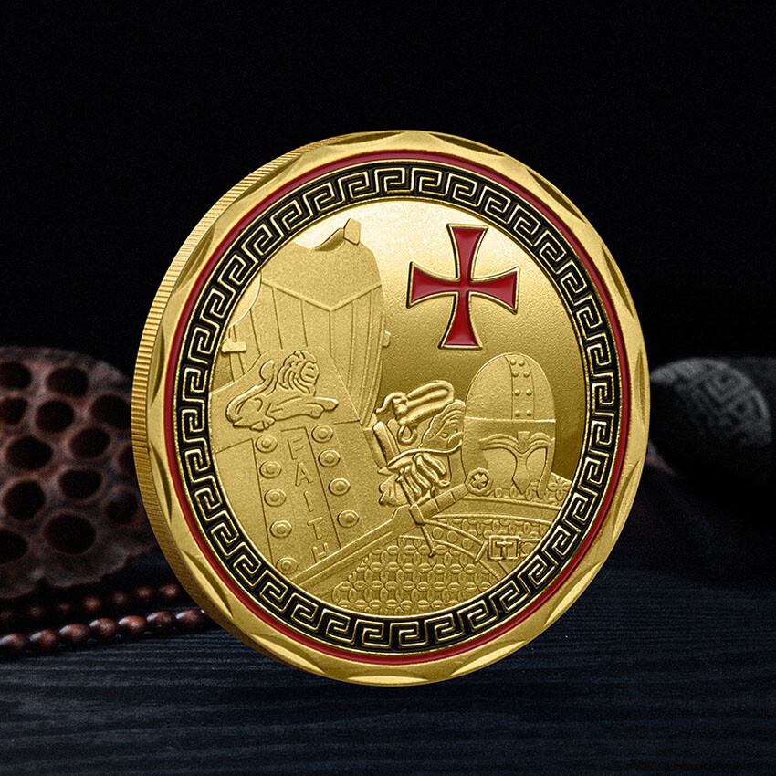 20 PCS Gift Collectible Gold Plated Challenge Coin Crusader Pray Always ...