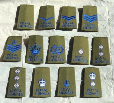 Royal Signals Rank Slides Olive Green, R Sigs Corps Army MTP Uniform ...