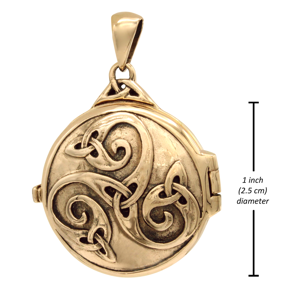 Bronze Celtic Swirl with Hidden Pentacle Locket Wicca Pentagram by ...