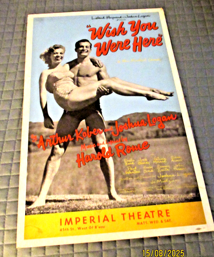 "WISH YOU WERE HERE"- ORIGINAL BROADWAY WINDOW CARD | eBay