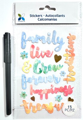 Momenta Family Words Stickers Card Making Scrapbooking | eBay