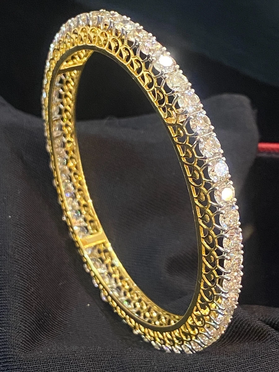 Single Line Diamond Bangles Designs