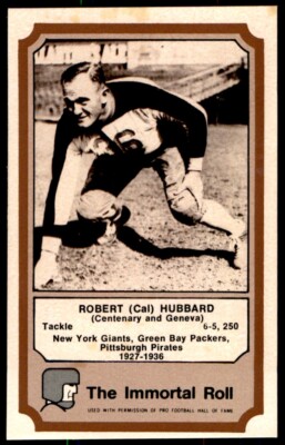 1974 FLEER FOOTBALL CARDS IMMORTAL ROLL CAL HUBBARD GREEN BAY PACKERS ...