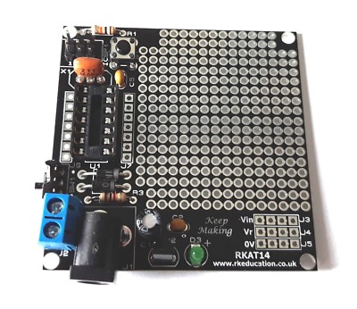 RkEducation RKAT14 Prototype PCB for Arduino/ATMEL with FREE ATTiny84 ...