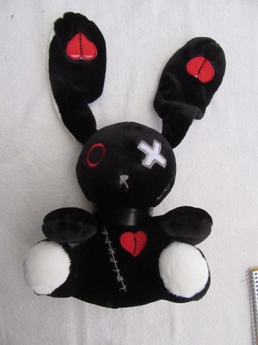 Zombie Black Rabbit Plushie 9” Gothic Style super soft | eBay