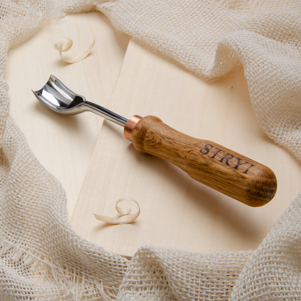 EXTREMELY SHARP! Carving Short bent gouge Chisel 0,8", Woodcarving ...