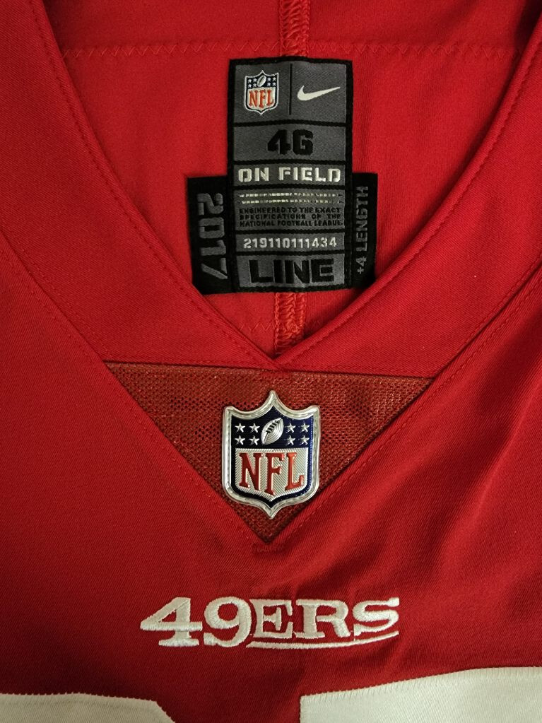 2017 San Francisco 49ers #67 Daniel Kilgore Game Issued Jersey Red Nike ...