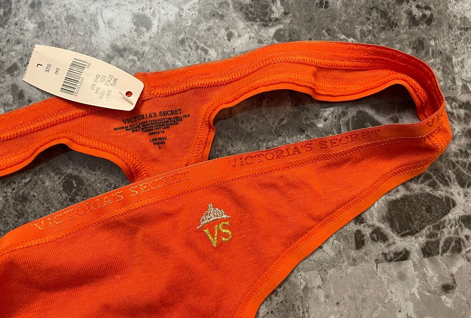 Nwt Victorias Secret L Orange Crown 100 Cotton Logo Vintage Rare