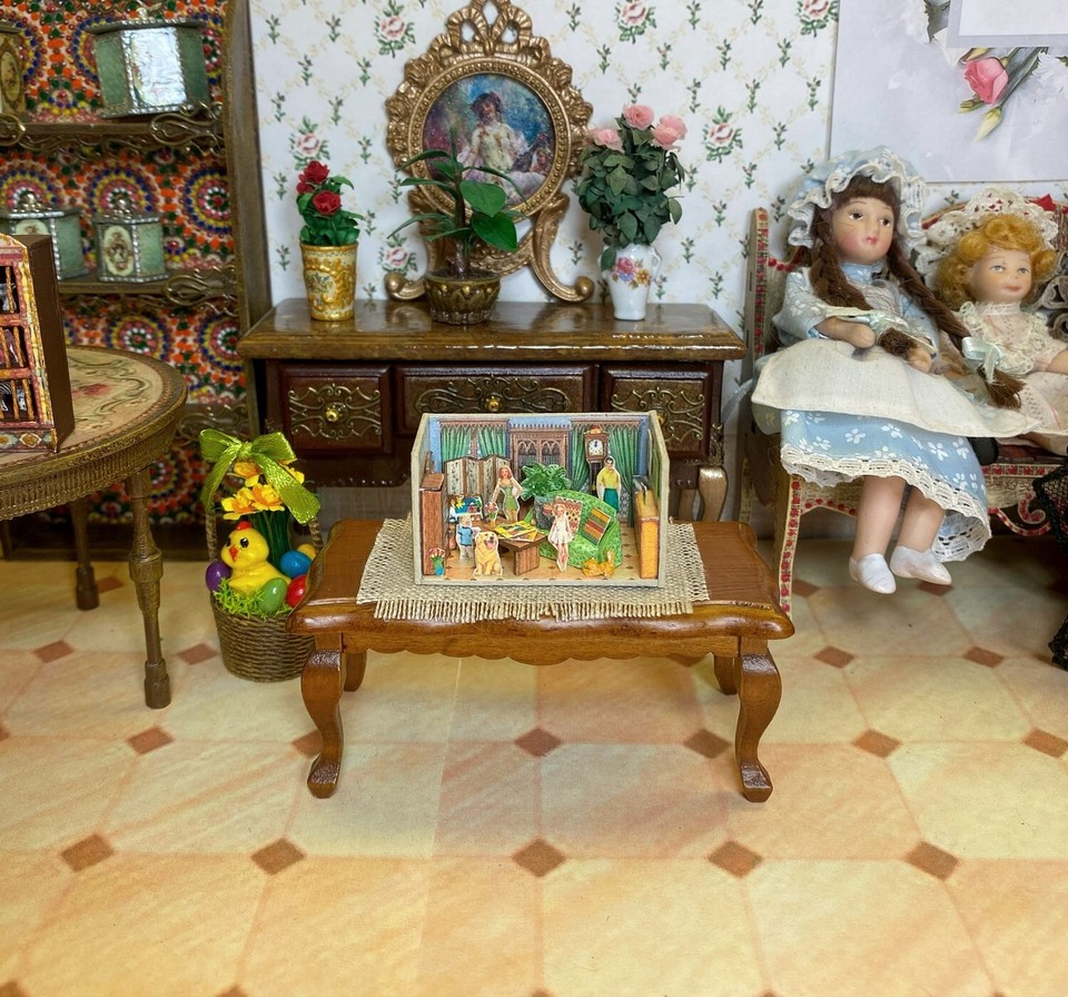 Puppet Doll Room Box Mini Interior Dollhouse Miniature Scale 1:12 ...